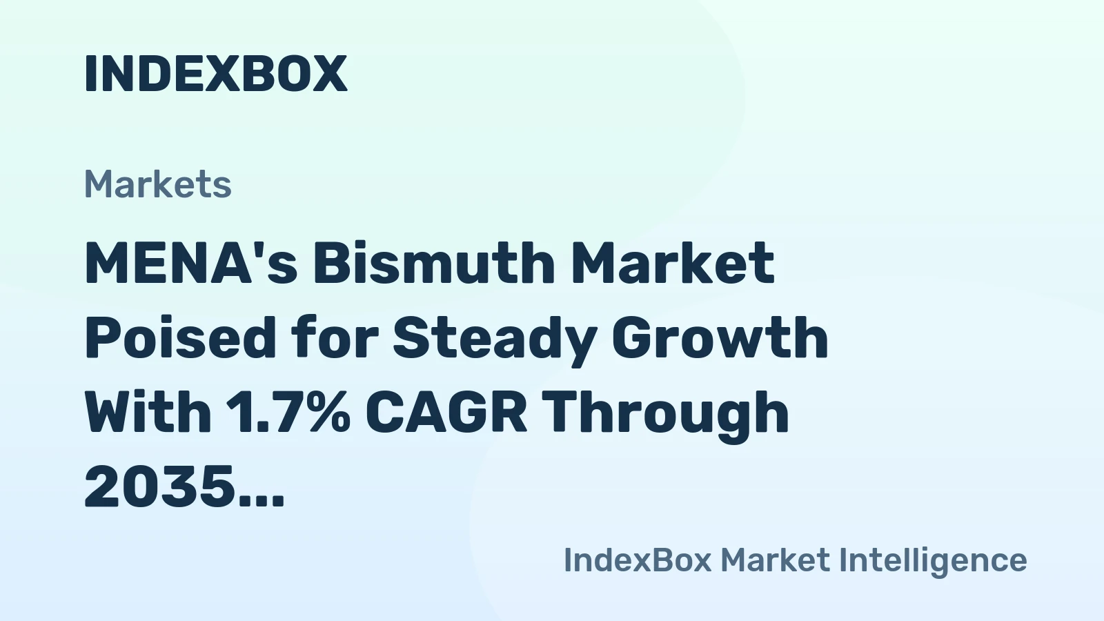 MENA's Bismuth Market Poised for Steady Growth With 1.7% CAGR Through 2035