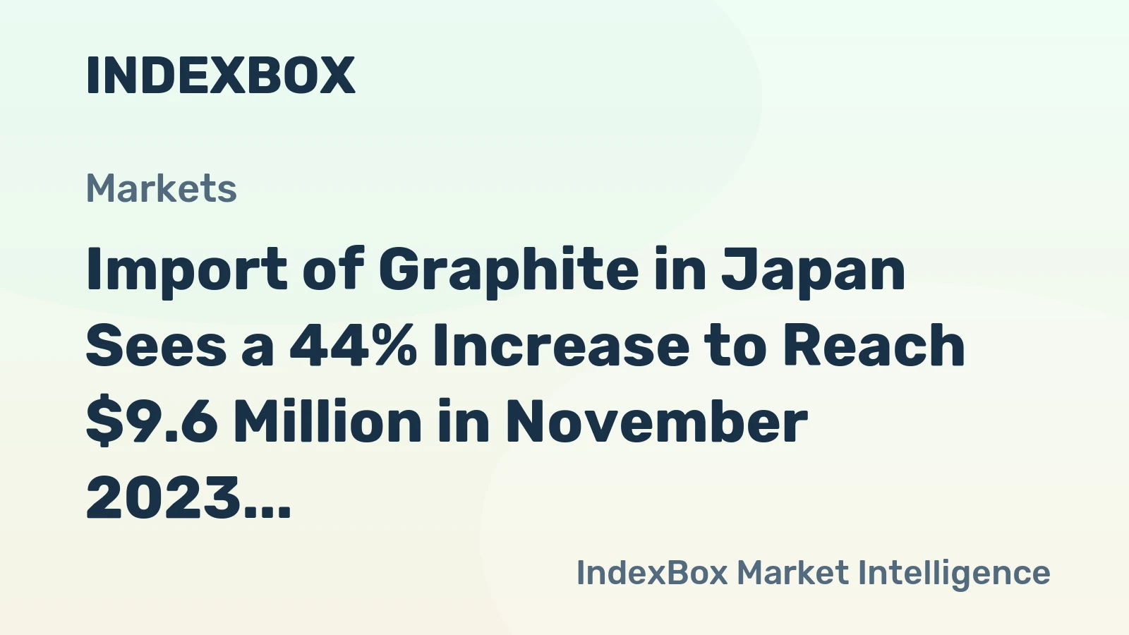 Import of Graphite in Japan Sees a 44% Increase to Reach $9.6 Million in November 2023