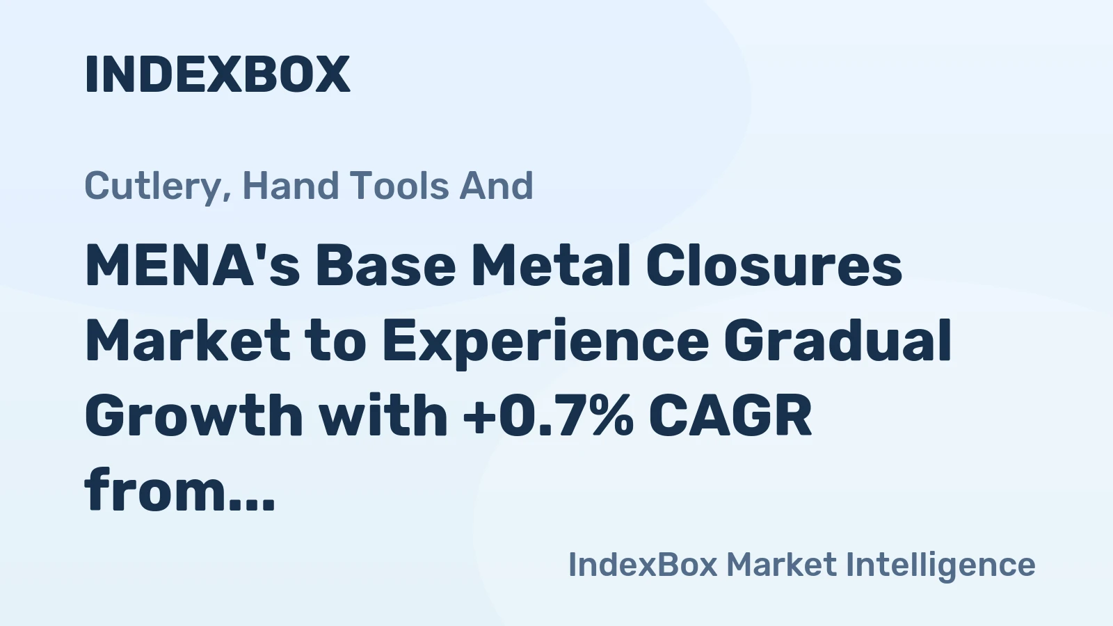 MENA's Base Metal Closures Market to Experience Gradual Growth with +0.7% CAGR from 2024-2035