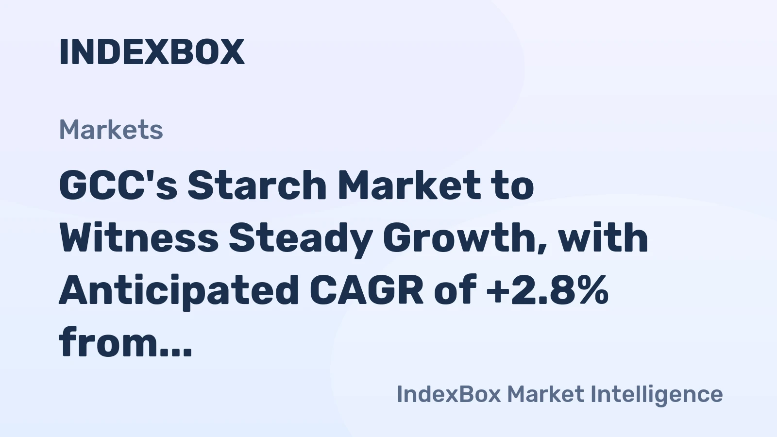 GCC's Starch Market to Witness Steady Growth, with Anticipated CAGR of +2.8% from 2024 to 2035