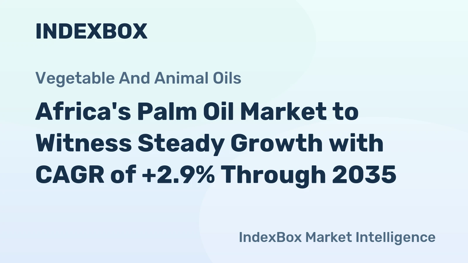 Africa's Palm Oil Market to Witness Steady Growth with CAGR of +2.9% Through 2035