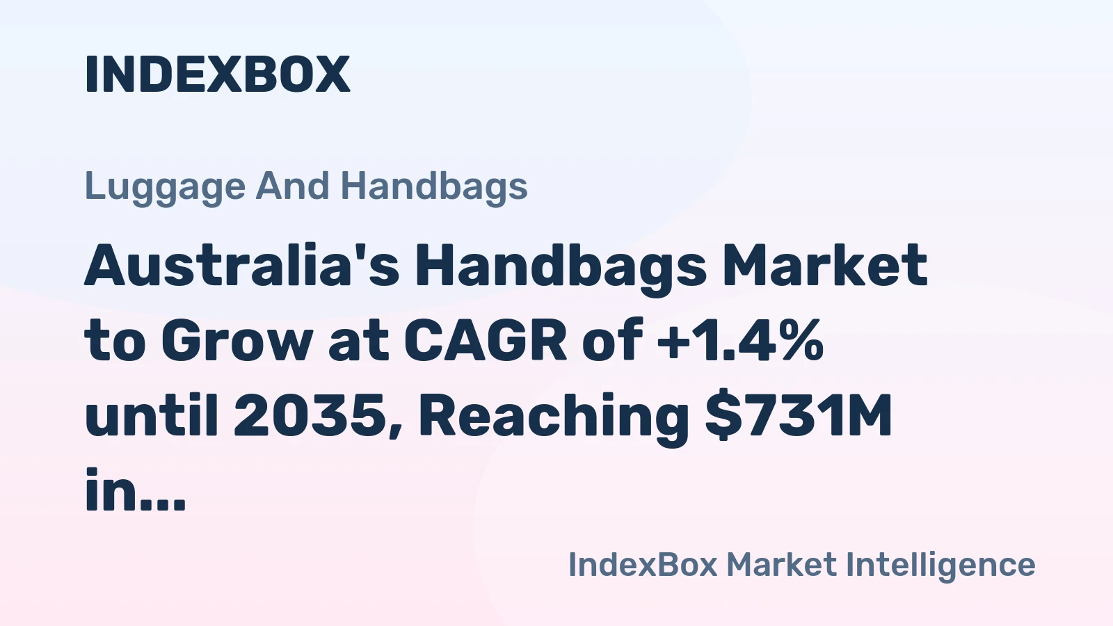 Australia's Handbags Market to Grow at CAGR of +1.4% until 2035, Reaching $731M in Value