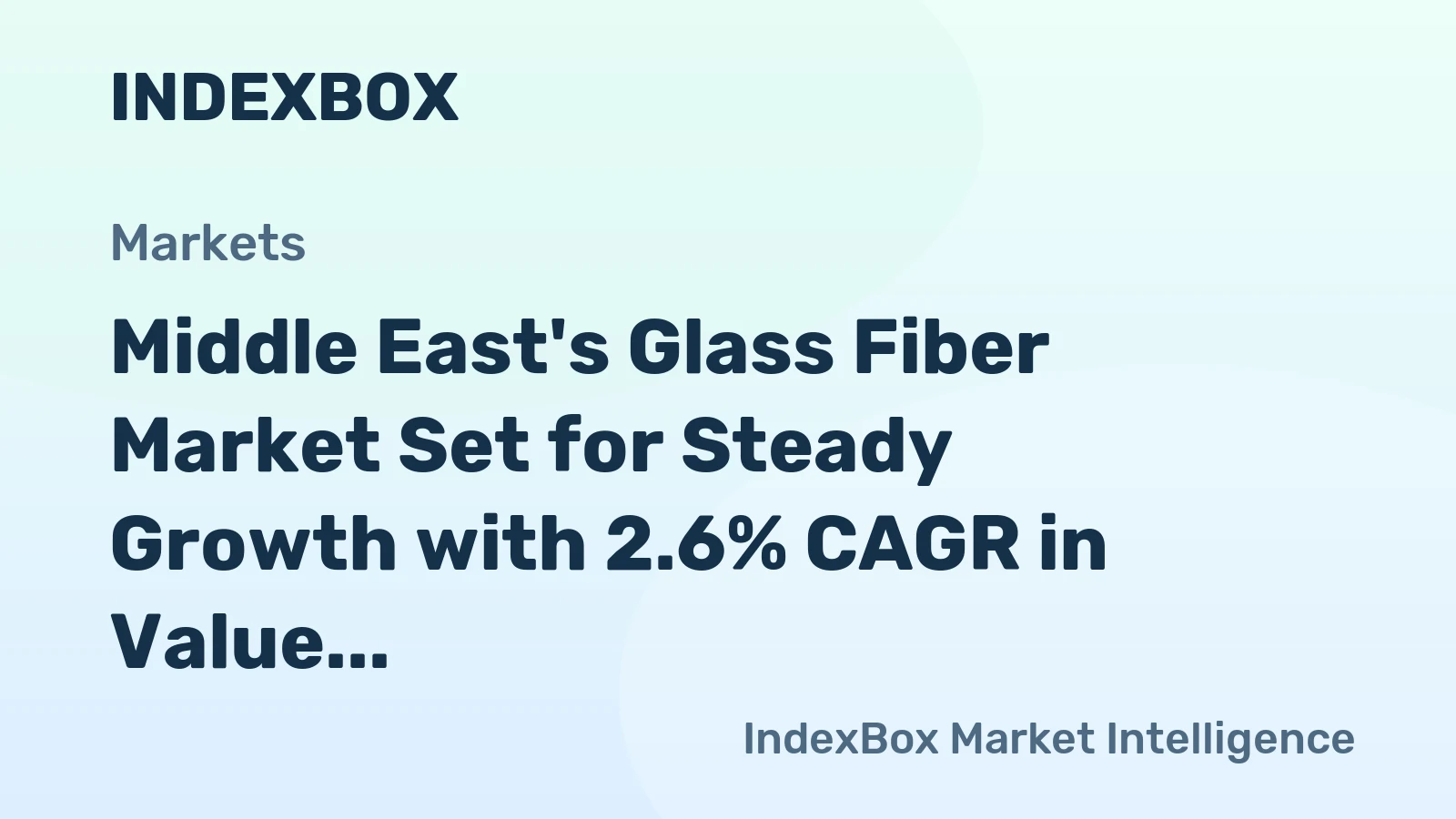 Middle East's Glass Fiber Market Set for Steady Growth with 2.6% CAGR in Value