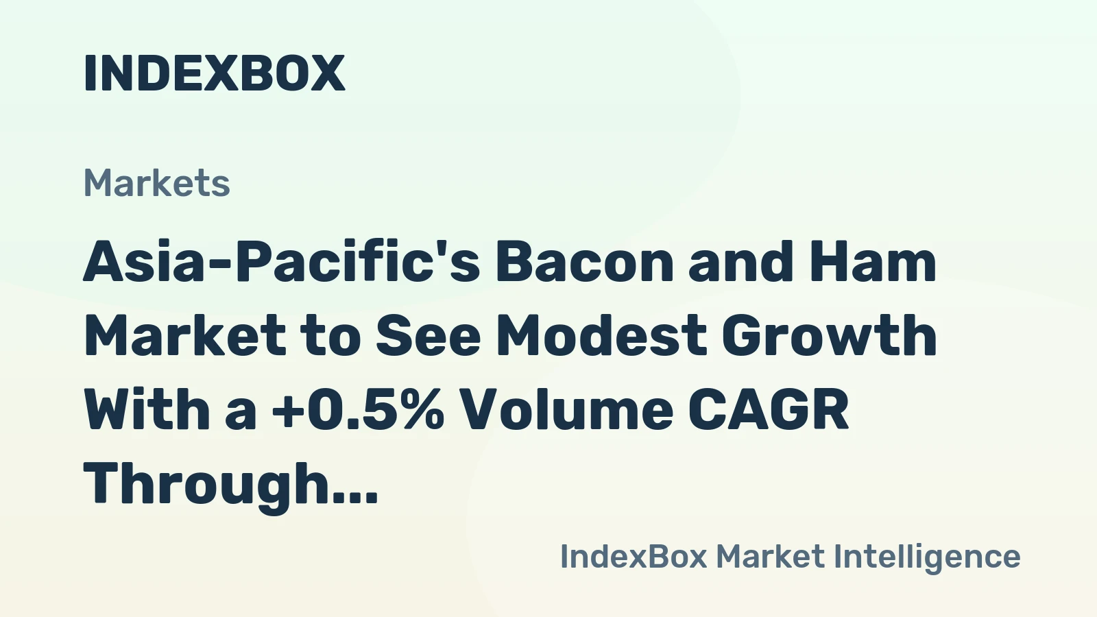 Asia-Pacific's Bacon and Ham Market to See Modest Growth With a +0.5% Volume CAGR Through 2035