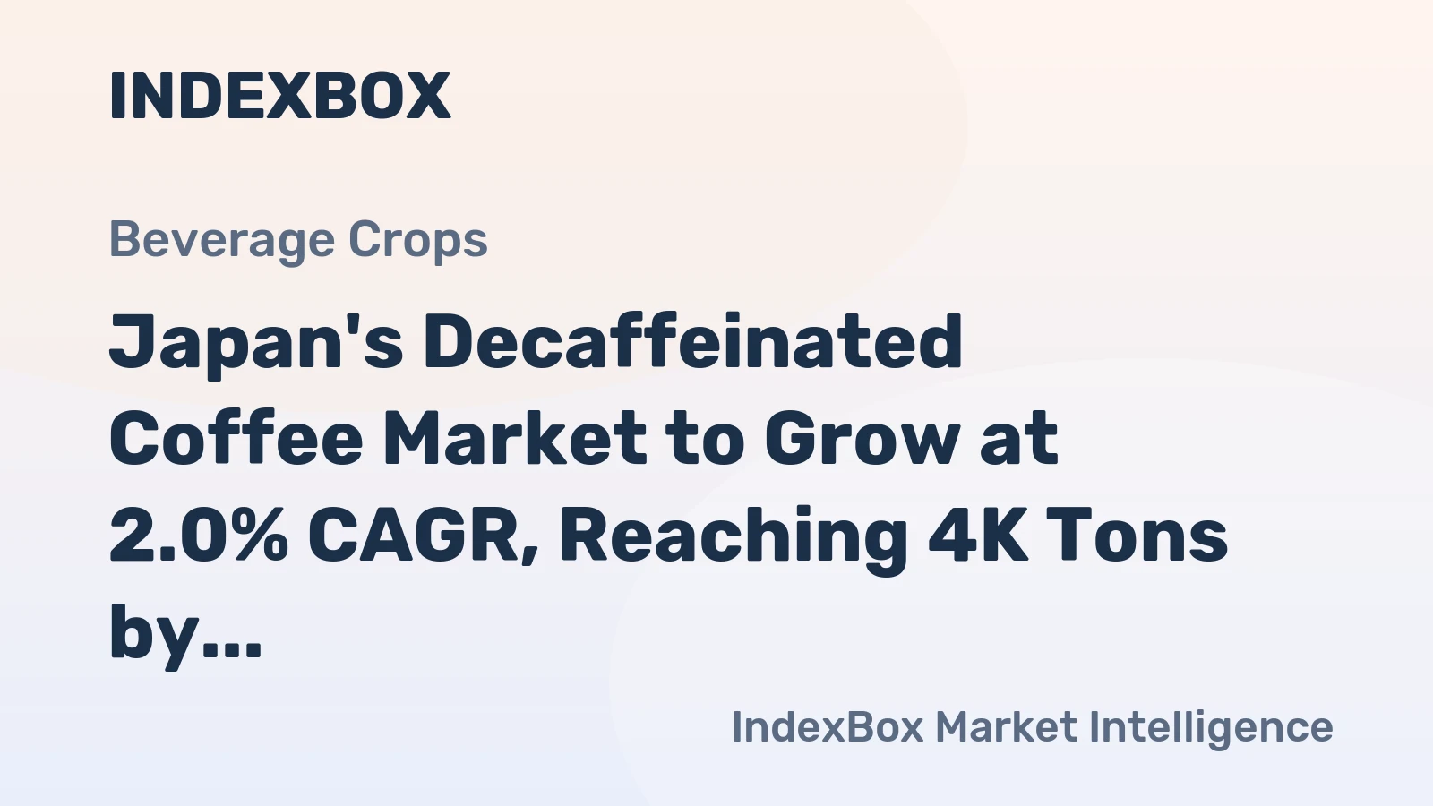 Japan's Decaffeinated Coffee Market to Grow at 2.0% CAGR, Reaching 4K Tons by 2035