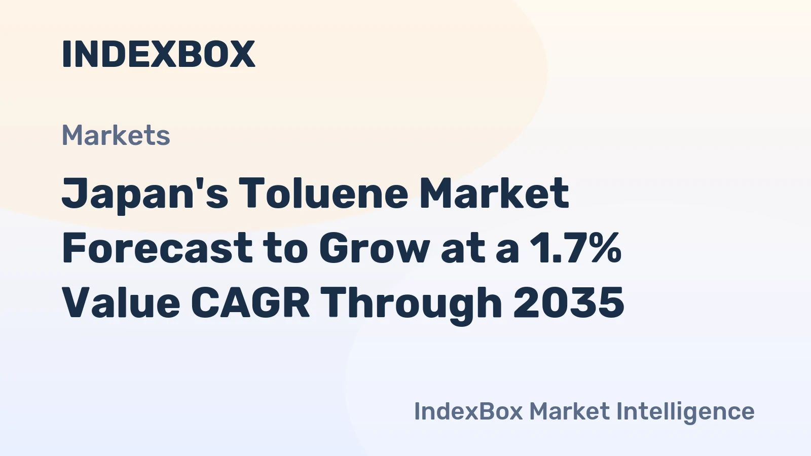 Japan's Toluene Market Forecast to Grow at a 1.7% Value CAGR Through 2035