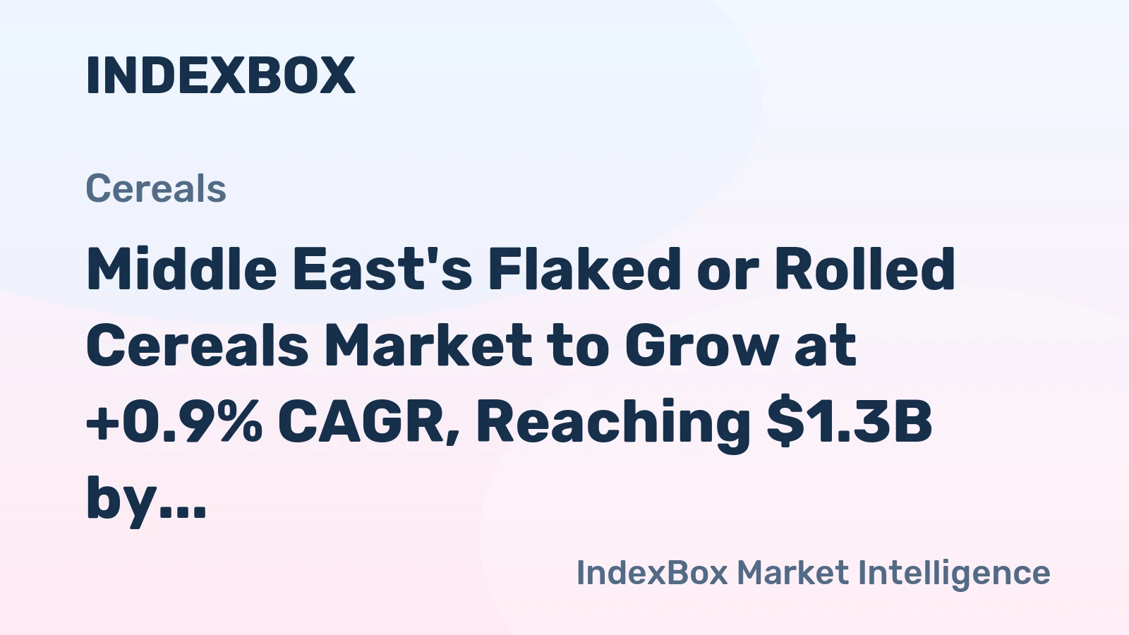 Middle East's Flaked or Rolled Cereals Market to Grow at +0.9% CAGR, Reaching $1.3B by 2035