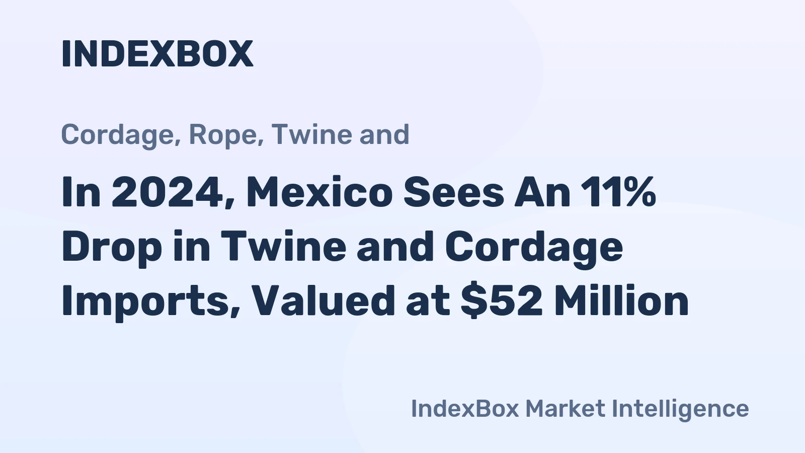 In 2024, Mexico Sees An 11% Drop in Twine and Cordage Imports, Valued at $52 Million