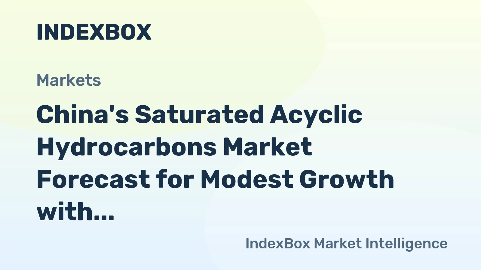 China's Saturated Acyclic Hydrocarbons Market Forecast for Modest Growth with a +0.6% CAGR in Volume