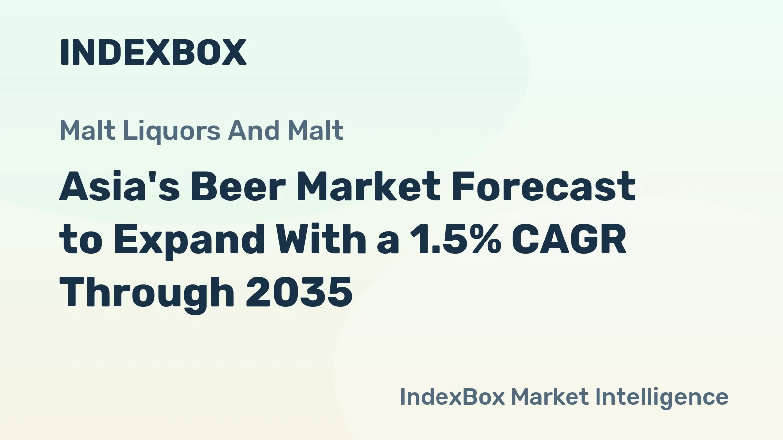 Asia's Beer Market Forecast to Expand With a 1.5% CAGR Through 2035