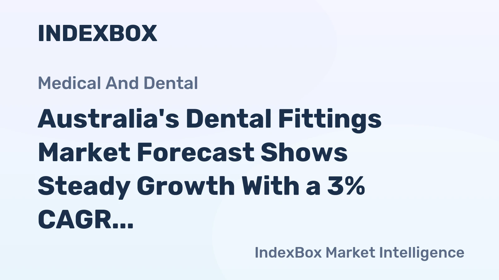 Australia's Dental Fittings Market Forecast Shows Steady Growth With a 3% CAGR in Value