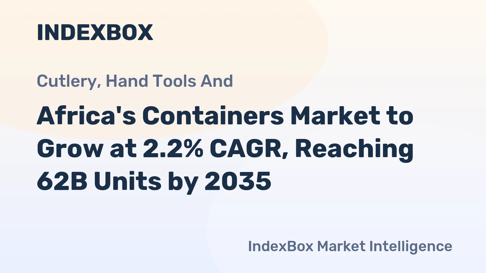 Africa's Containers Market to Grow at 2.2% CAGR, Reaching 62B Units by 2035