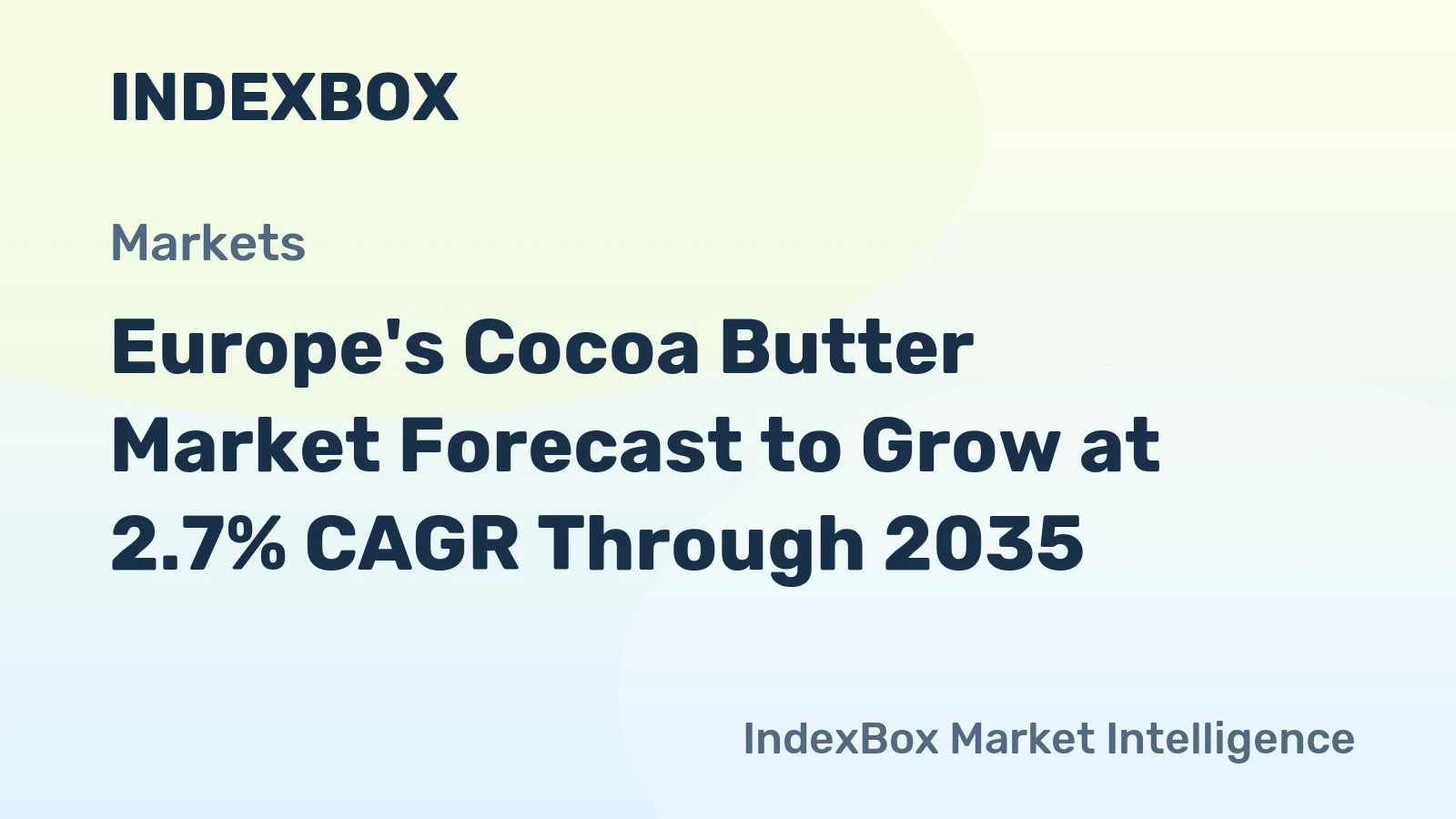 Europe's Cocoa Butter Market Forecast to Grow at 2.7% CAGR Through 2035