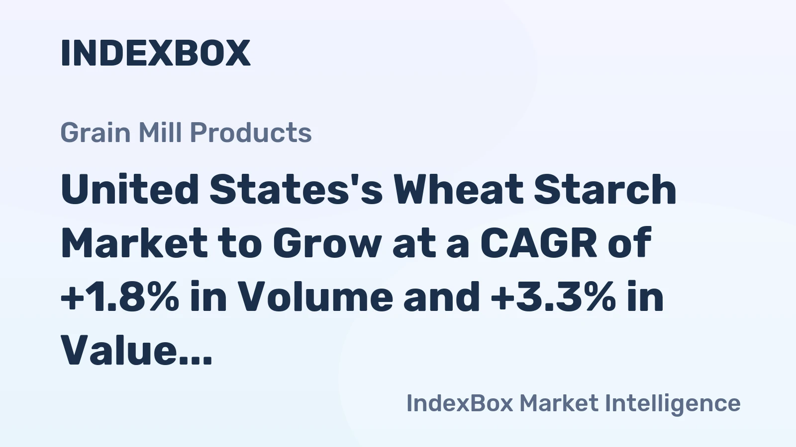 United States's Wheat Starch Market to Grow at a CAGR of +1.8% in Volume and +3.3% in Value from 2024 to 2035, reaching $2.1B by the end of 2035