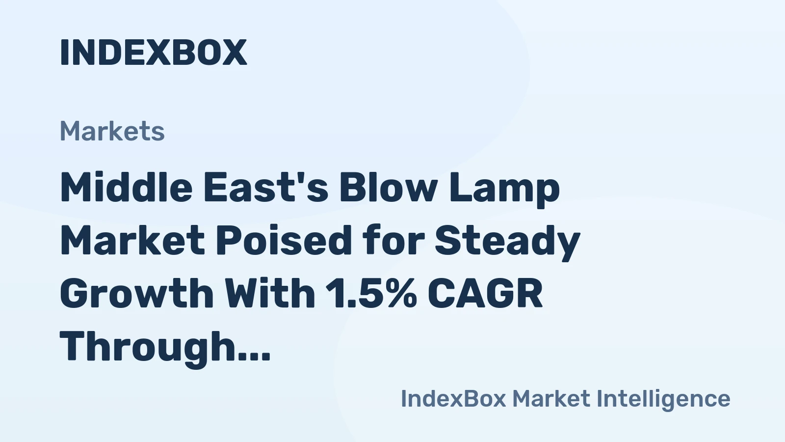 Middle East's Blow Lamp Market Poised for Steady Growth With 1.5% CAGR Through 2035