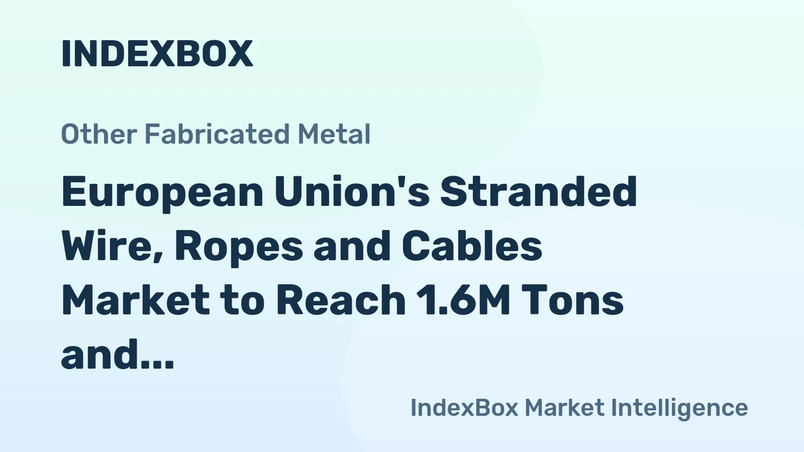 European Union's Stranded Wire, Ropes and Cables Market to Reach 1.6M Tons and $6.6B by 2035