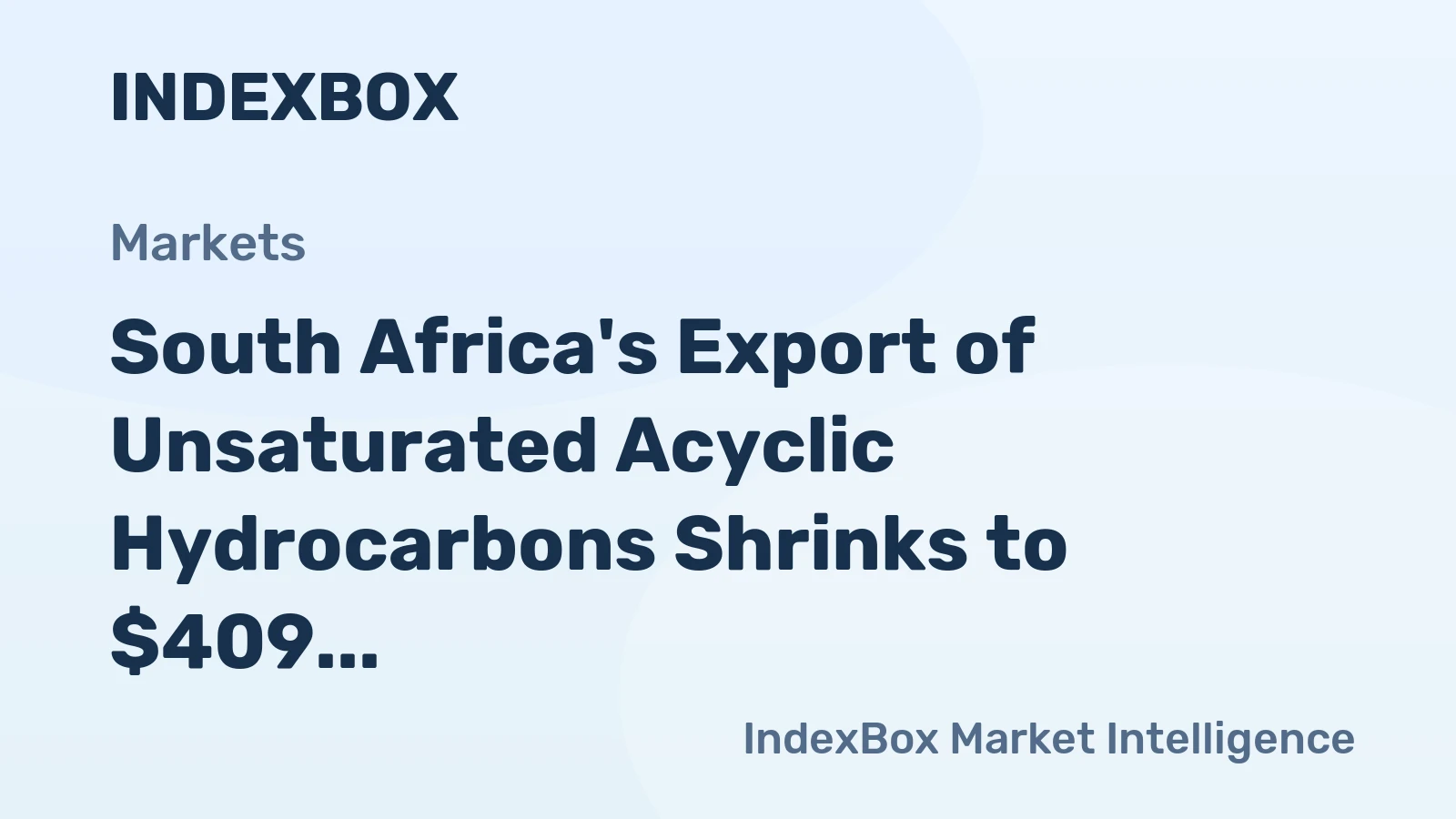 South Africa's Export of Unsaturated Acyclic Hydrocarbons Shrinks to $409 Million for 2024