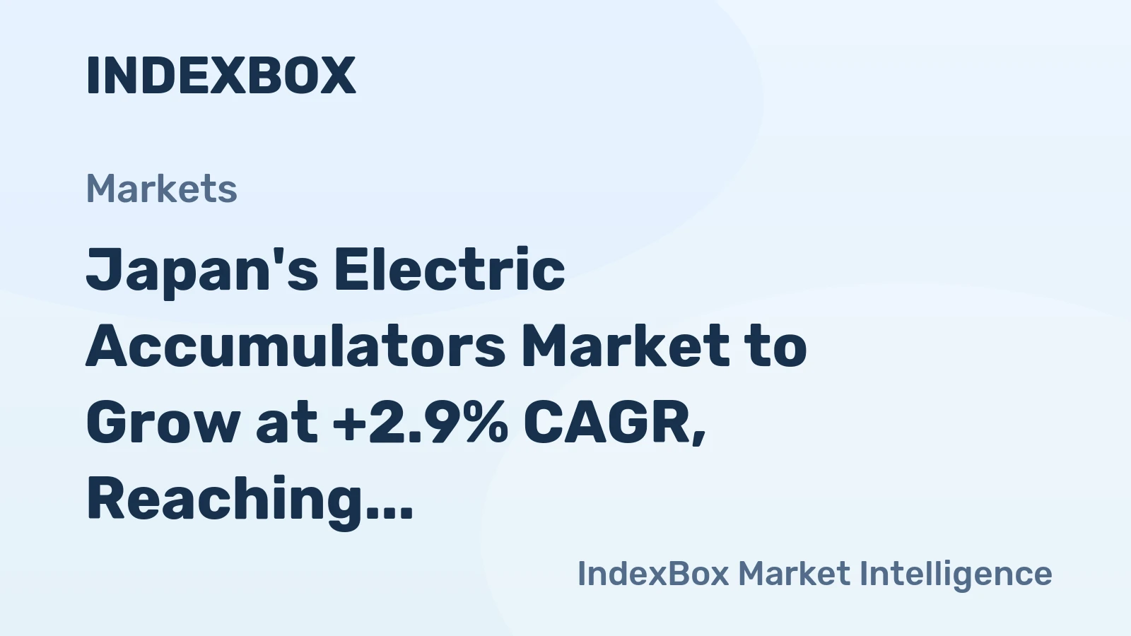 Japan's Electric Accumulators Market to Grow at +2.9% CAGR, Reaching 480M Units by 2035