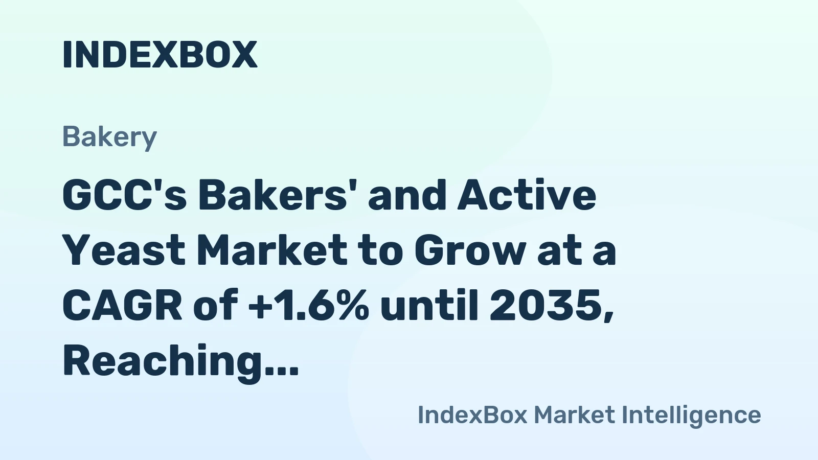 GCC's Bakers' and Active Yeast Market to Grow at a CAGR of +1.6% until 2035, Reaching $305M in Value