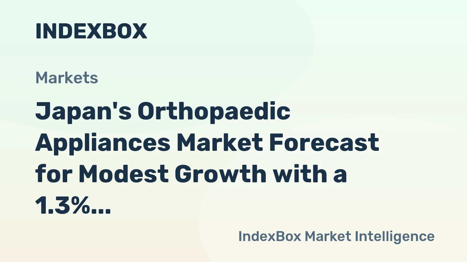 Japan's Orthopaedic Appliances Market Forecast for Modest Growth with a 1.3% CAGR in Value