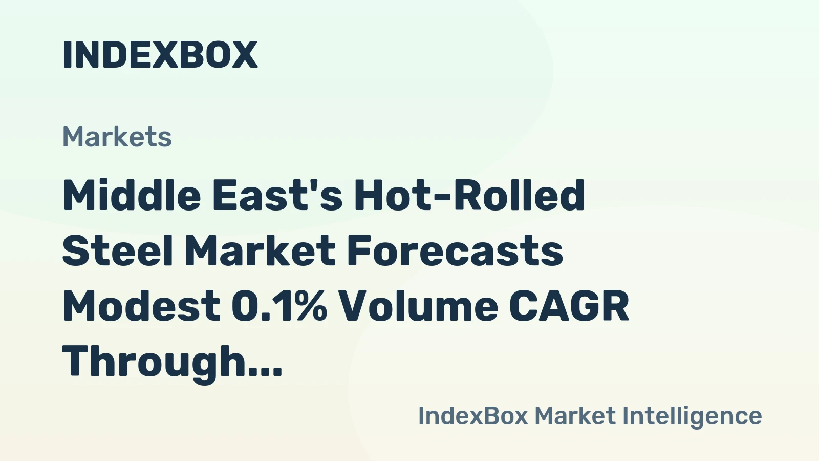 Middle East's Hot-Rolled Steel Market Forecasts Modest 0.1% Volume CAGR Through 2035