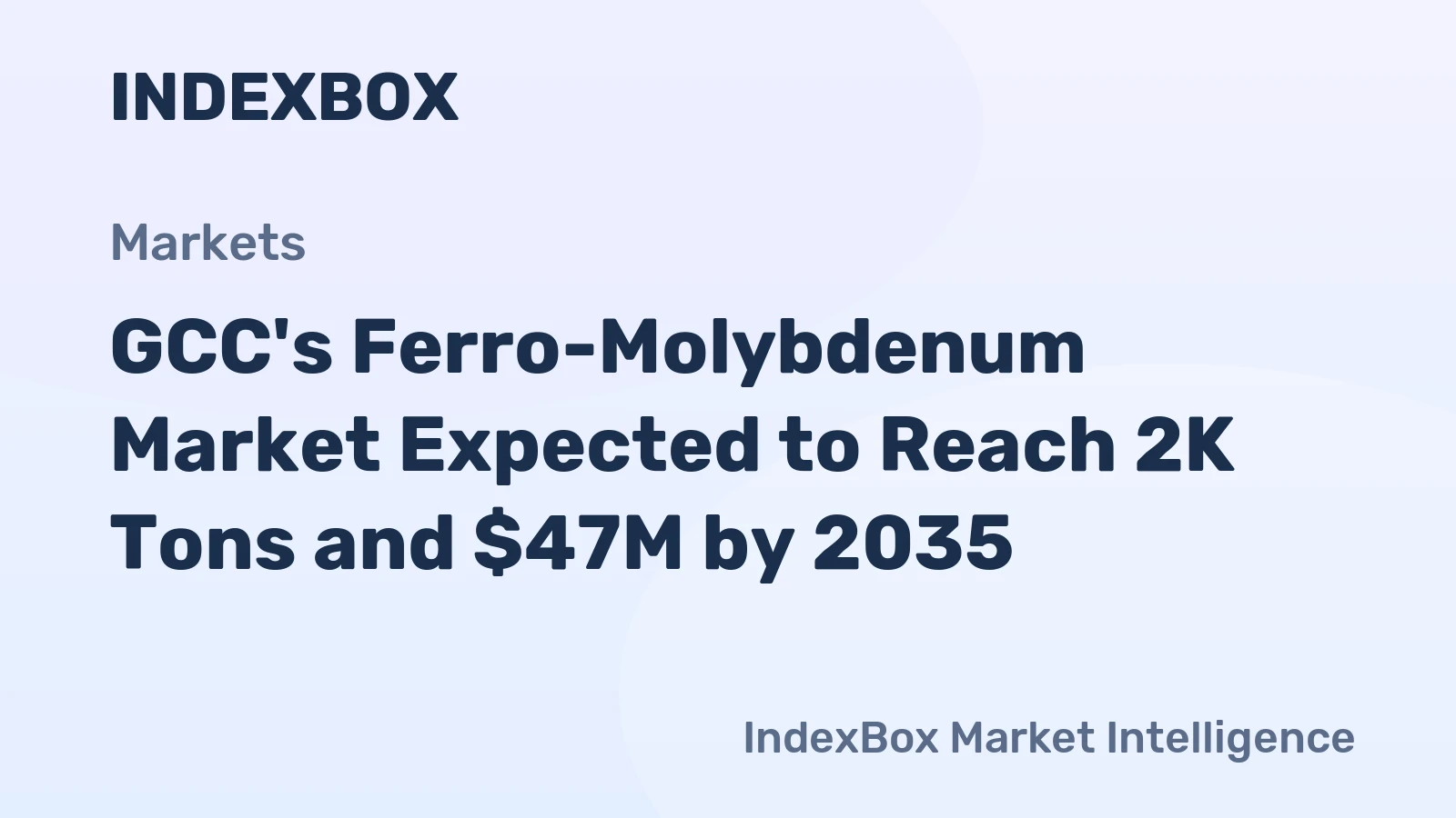 GCC's Ferro-Molybdenum Market Expected to Reach 2K Tons and $47M by 2035