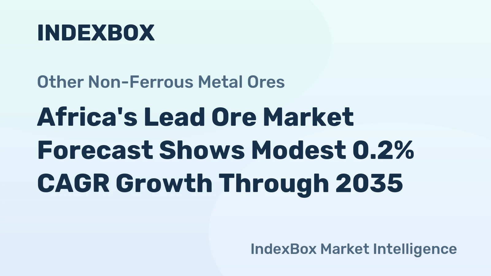 Africa's Lead Ore Market Forecast Shows Modest 0.2% CAGR Growth Through 2035