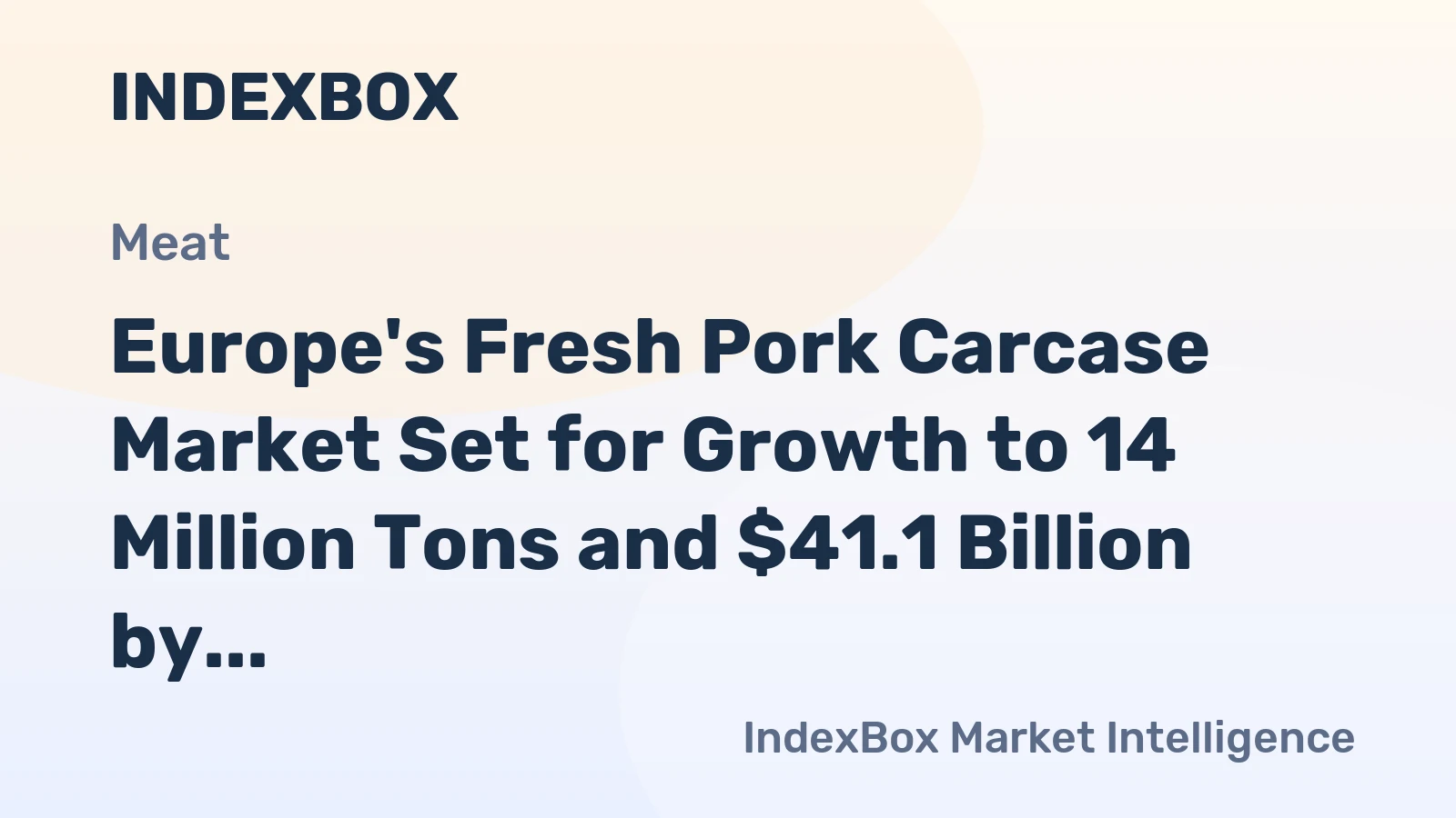 Europe's Fresh Pork Carcase Market Set for Growth to 14 Million Tons and $41.1 Billion by 2035