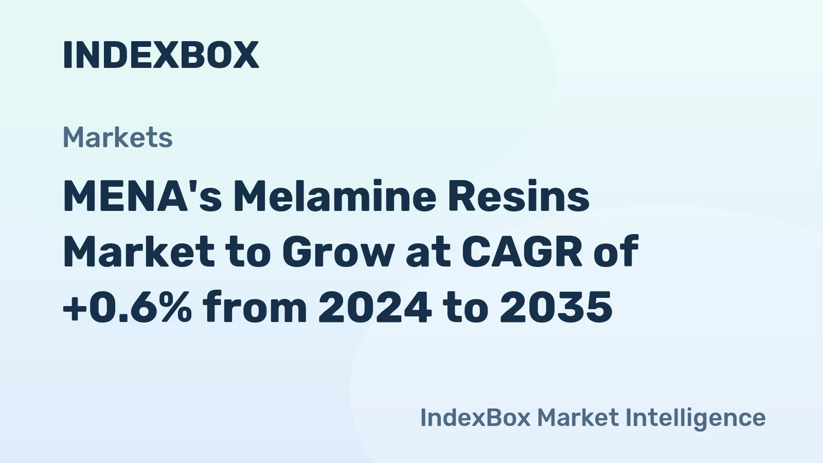 MENA's Melamine Resins Market to Grow at CAGR of +0.6% from 2024 to 2035