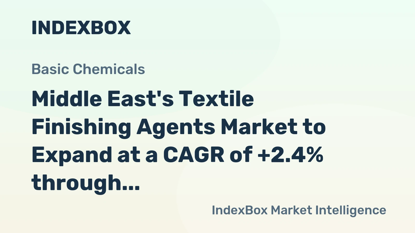 Middle East's Textile Finishing Agents Market to Expand at a CAGR of +2.4% through 2035
