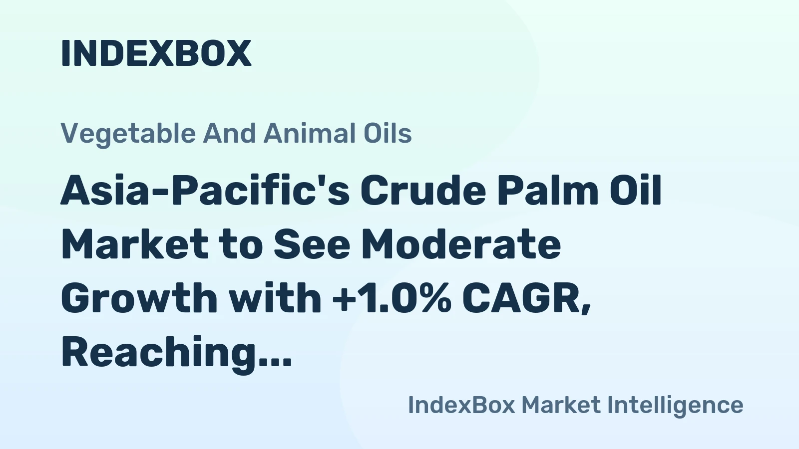 Asia-Pacific's Crude Palm Oil Market to See Moderate Growth with +1.0% CAGR, Reaching 79M Tons by 2035