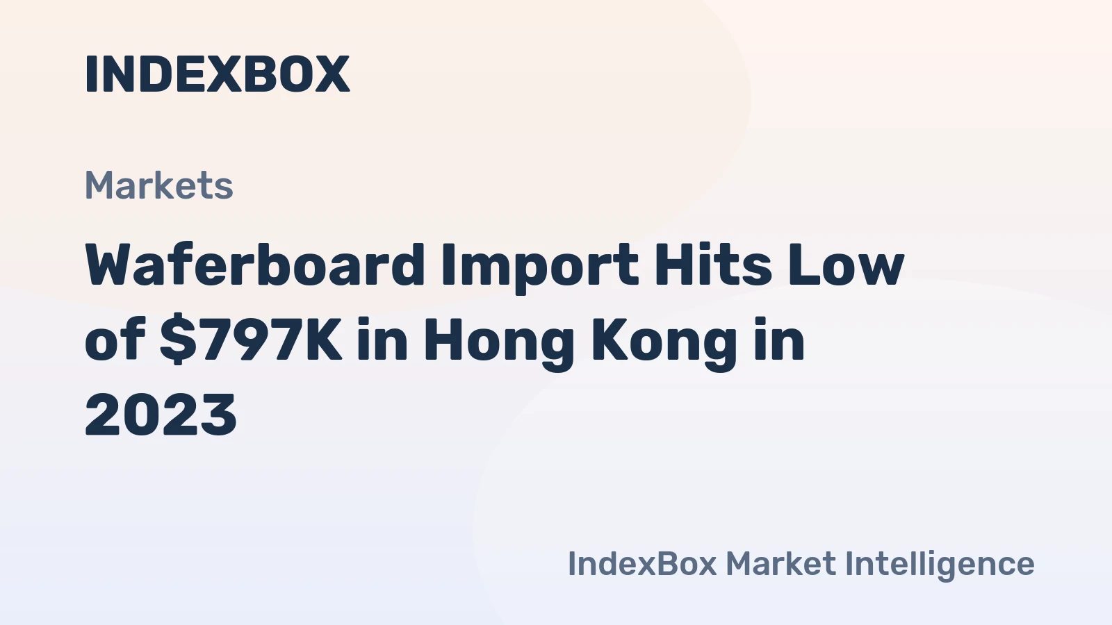 Waferboard Import Hits Low of $797K in Hong Kong in 2023