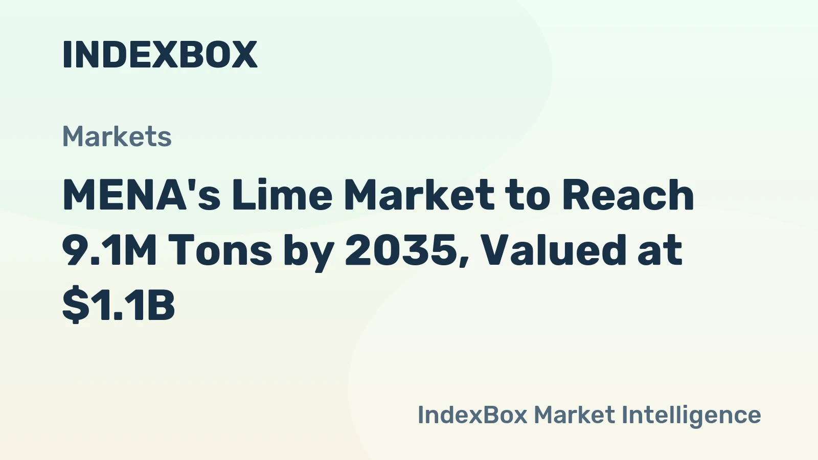 MENA's Lime Market to Reach 9.1M Tons by 2035, Valued at $1.1B