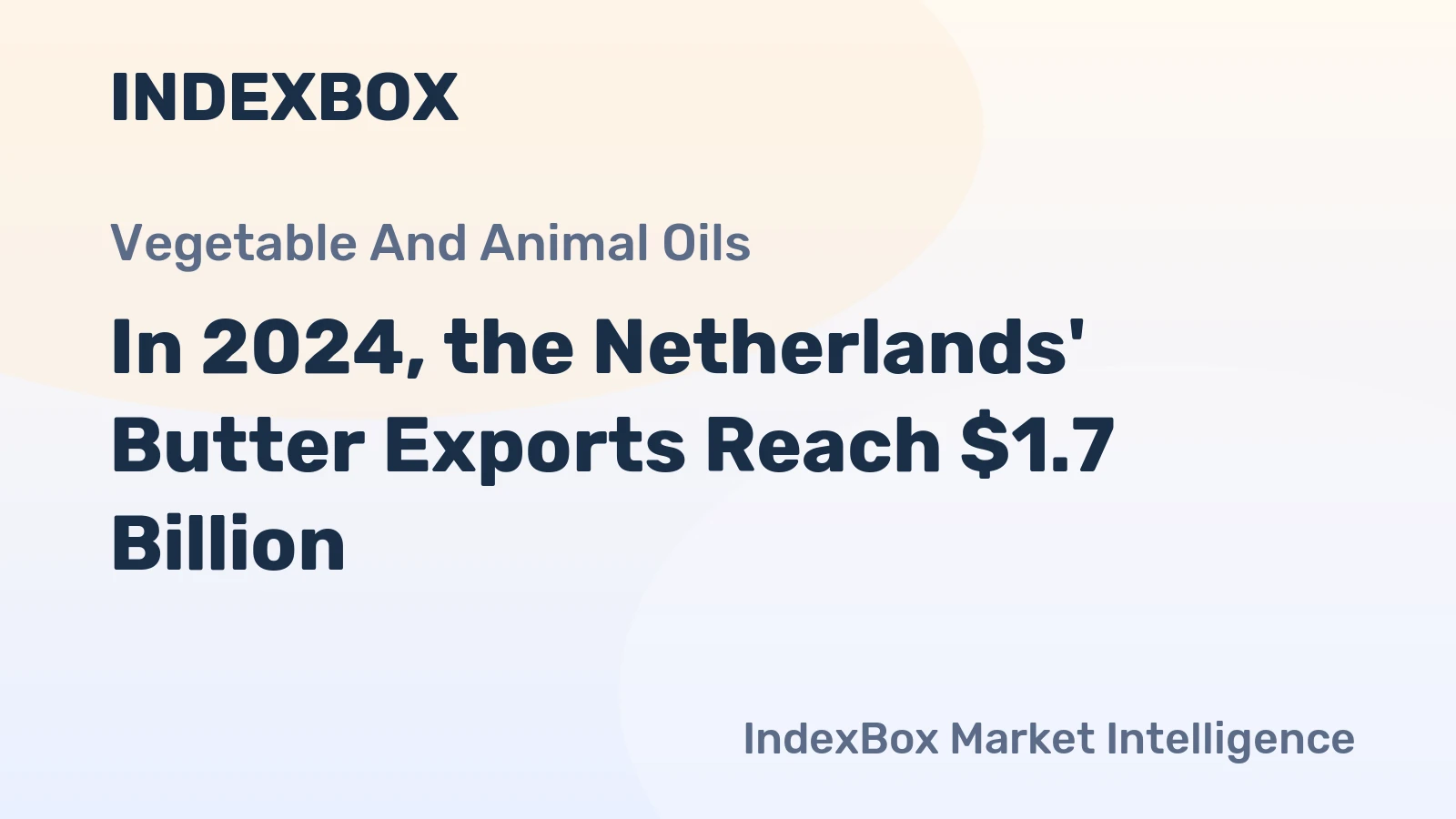 In 2024, the Netherlands' Butter Exports Reach $1.7 Billion
