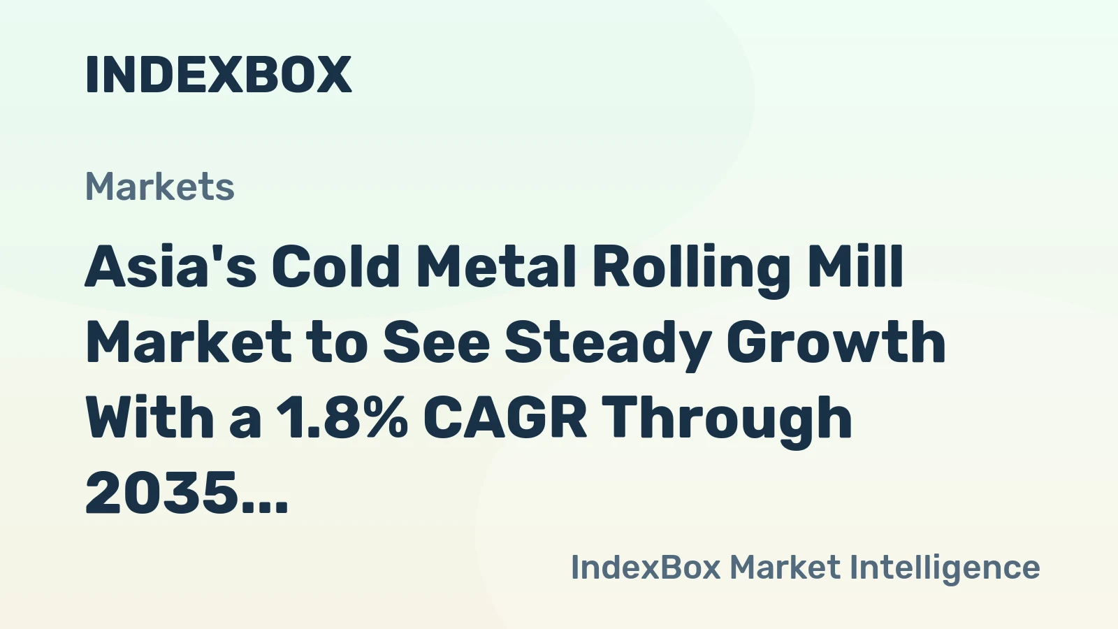 Asia's Cold Metal Rolling Mill Market to See Steady Growth With a 1.8% CAGR Through 2035
