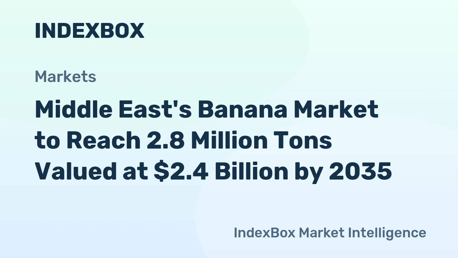 Middle East's Banana Market to Reach 2.8 Million Tons Valued at $2.4 Billion by 2035