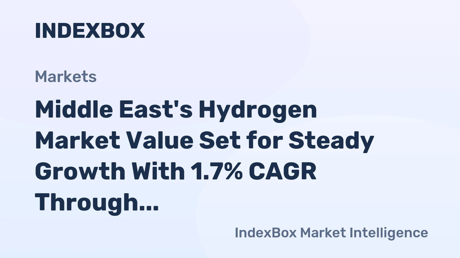 Middle East's Hydrogen Market Value Set for Steady Growth With 1.7% CAGR Through 2035