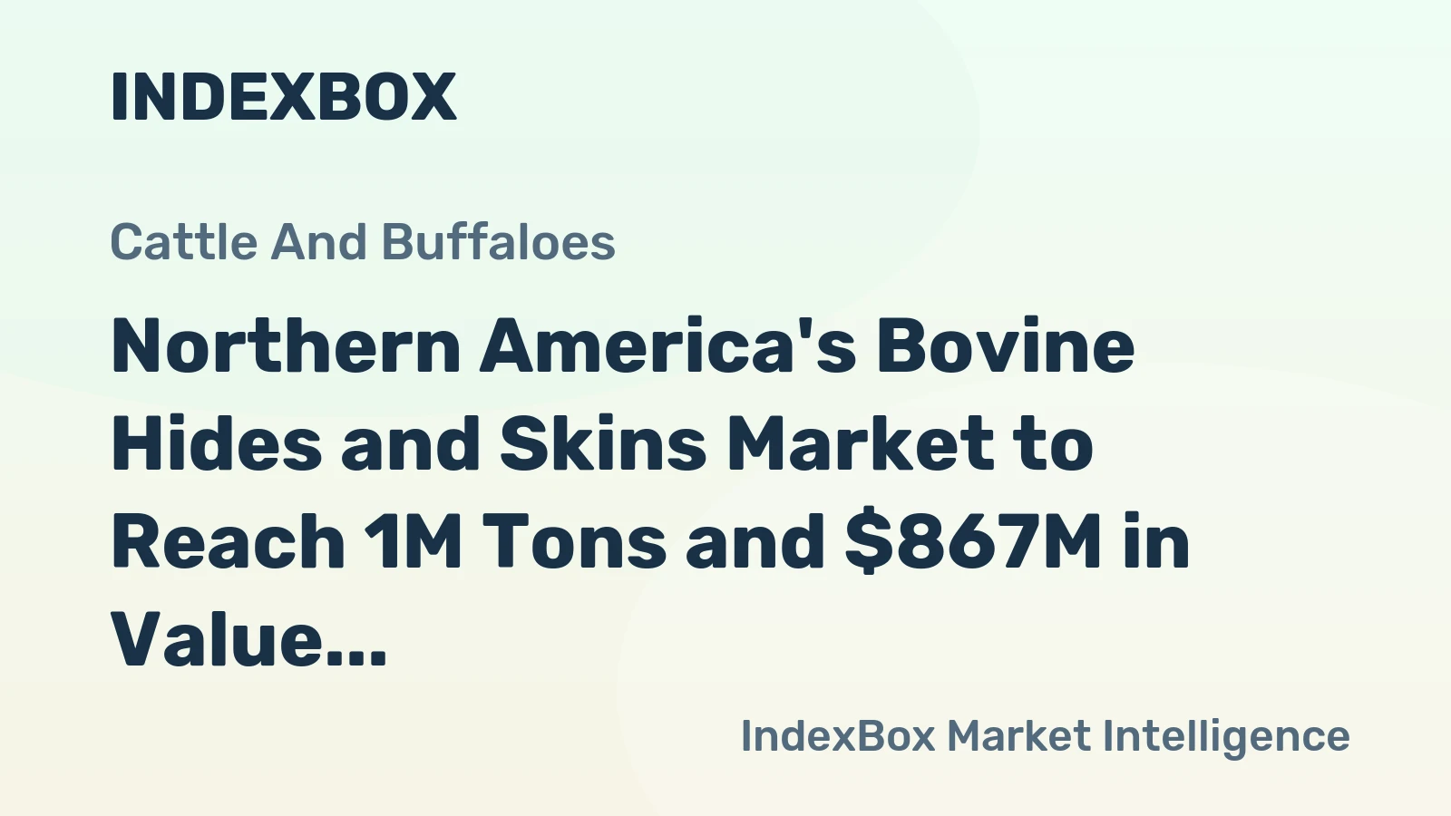 Northern America's Bovine Hides and Skins Market to Reach 1M Tons and $867M in Value