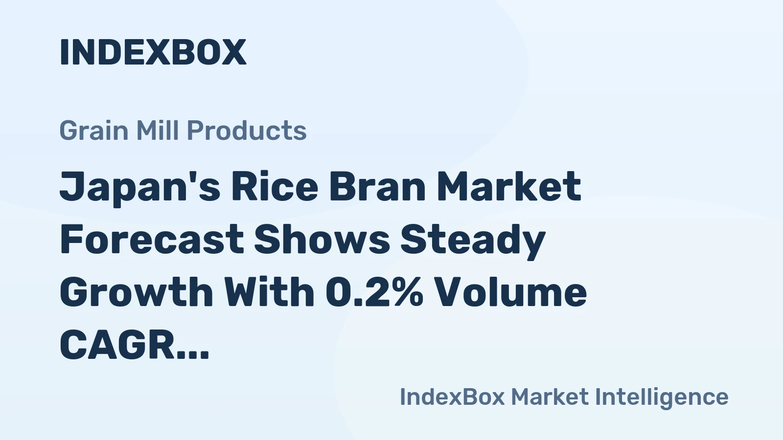 Japan's Rice Bran Market Forecast Shows Steady Growth With 0.2% Volume CAGR Through 2035