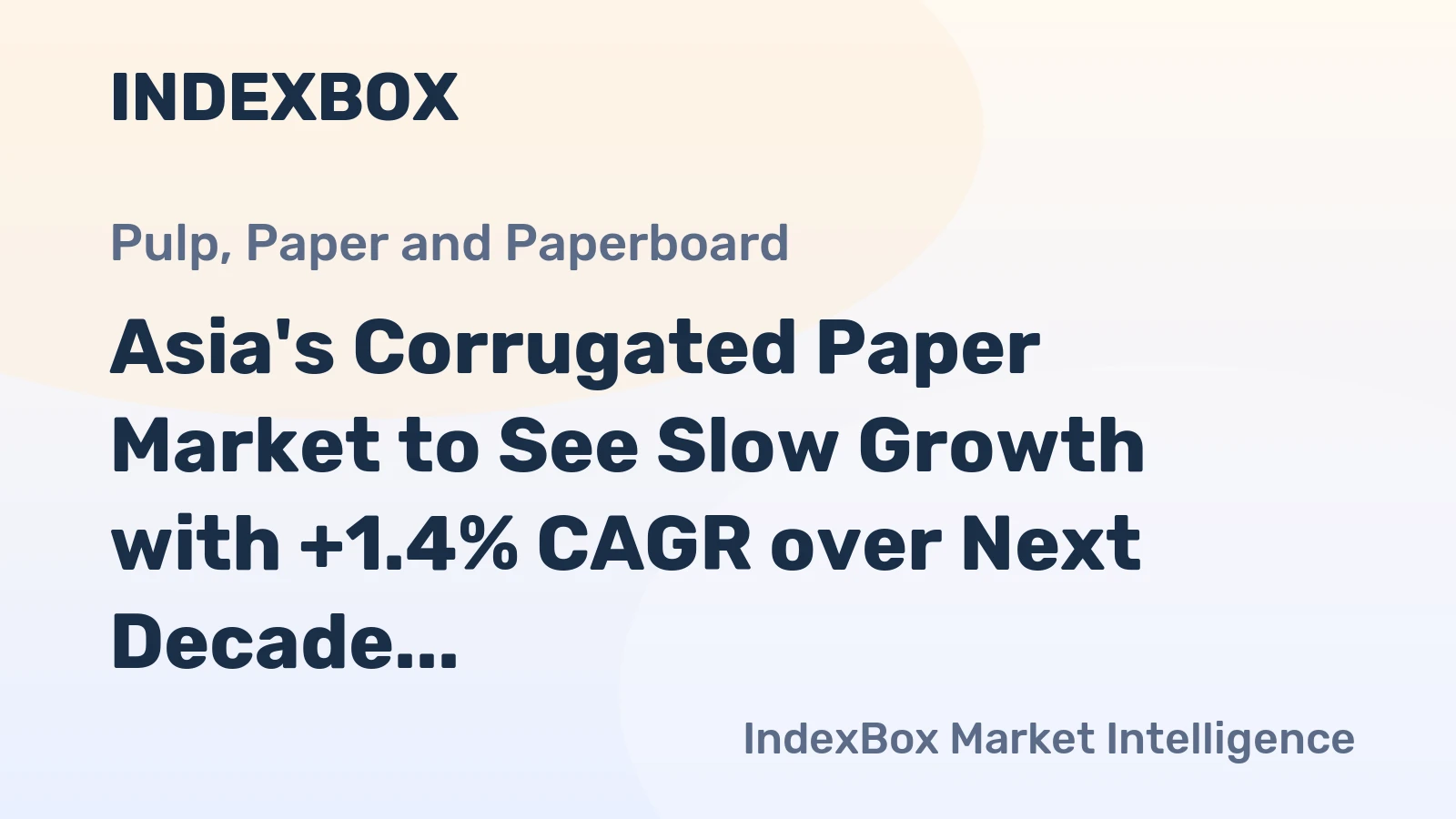 Asia's Corrugated Paper Market to See Slow Growth with +1.4% CAGR over Next Decade