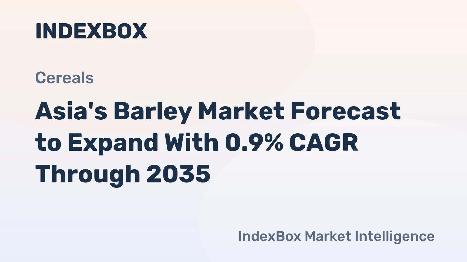Asia's Barley Market Forecast to Expand With 0.9% CAGR Through 2035