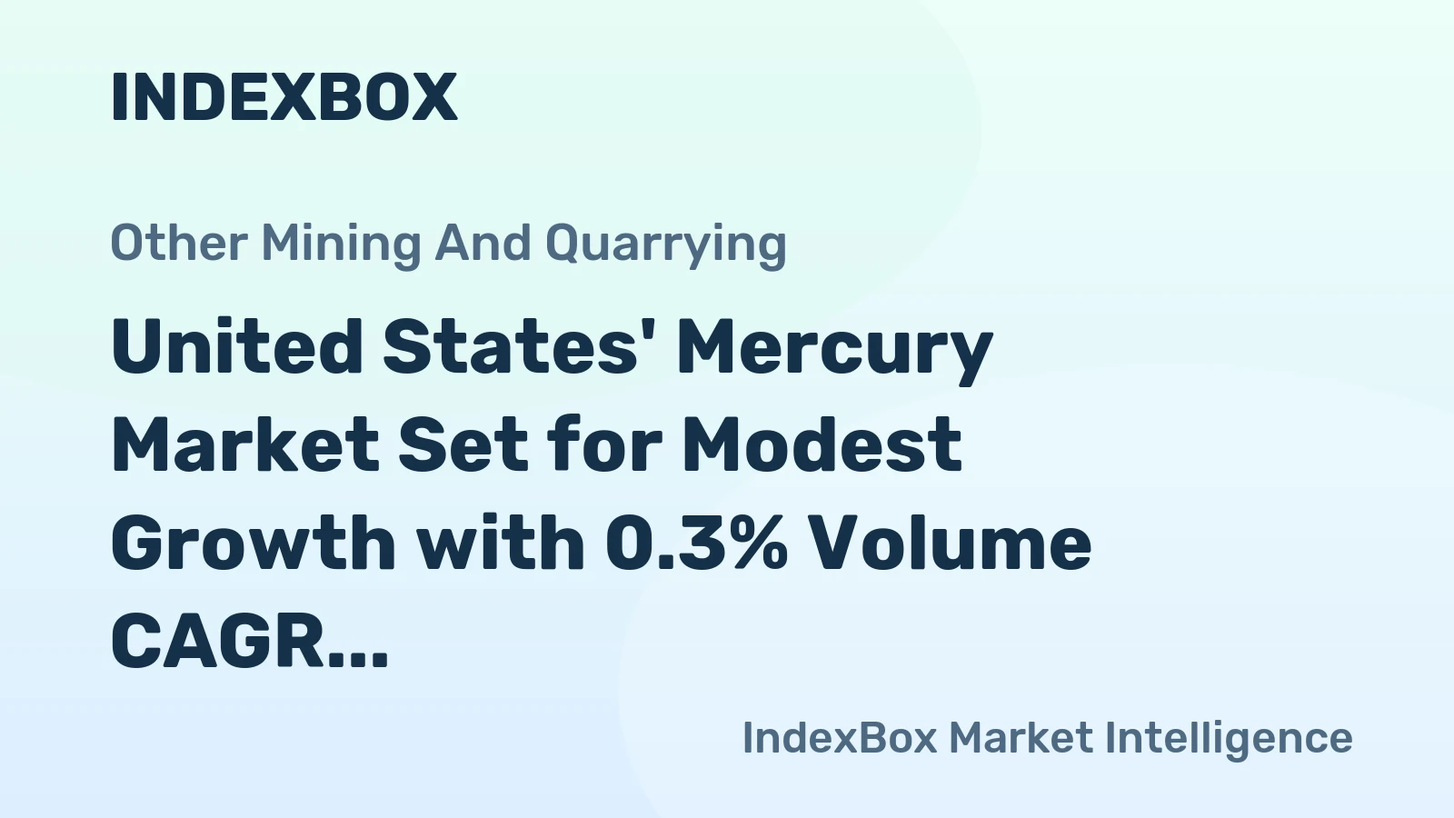United States' Mercury Market Set for Modest Growth with 0.3% Volume CAGR Through 2035