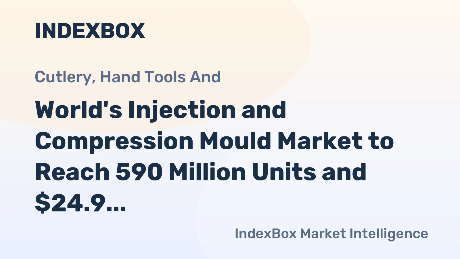 World's Injection and Compression Mould Market to Reach 590 Million Units and $24.9 Billion