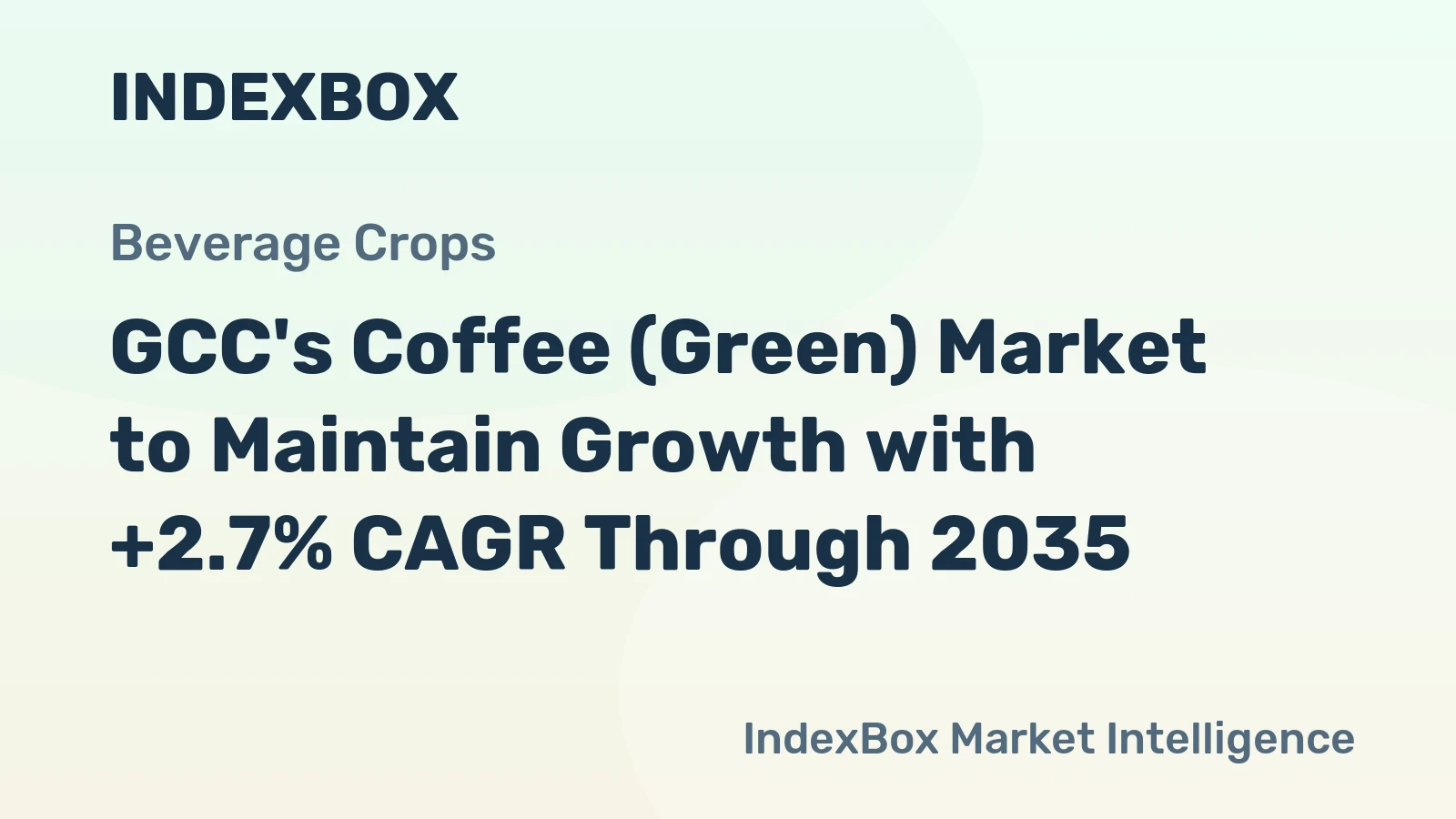 GCC's Coffee (Green) Market to Maintain Growth with +2.7% CAGR Through 2035