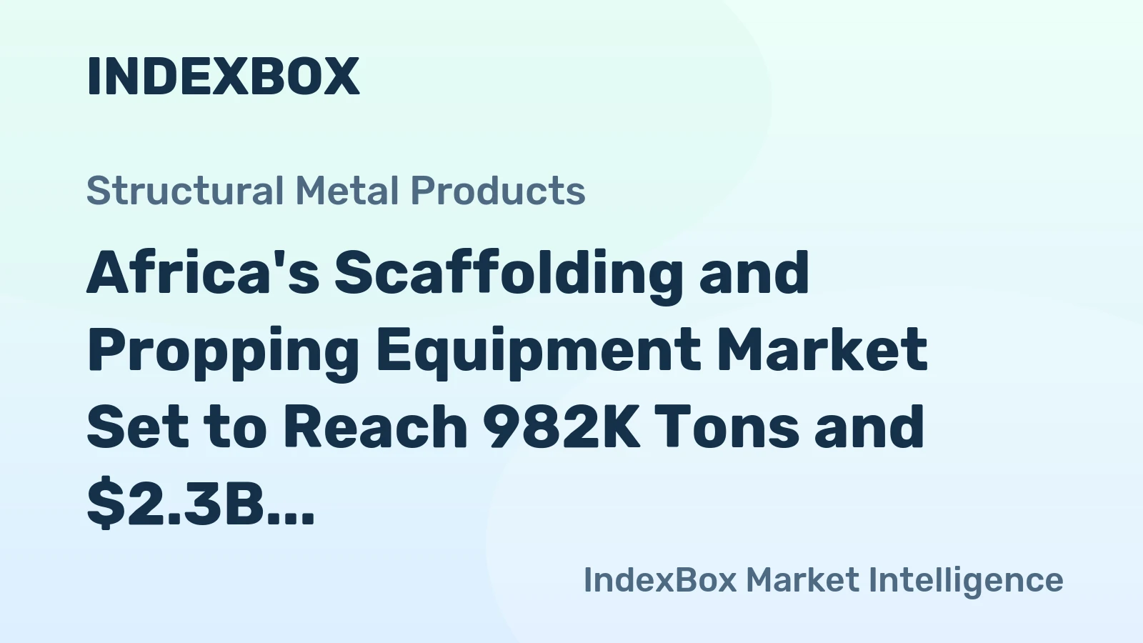 Africa's Scaffolding and Propping Equipment Market Set to Reach 982K Tons and $2.3B by 2035