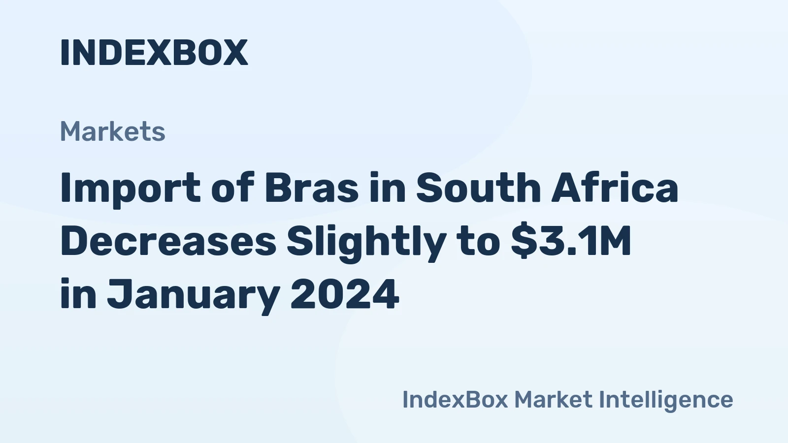 Import of Bras in South Africa Decreases Slightly to $3.1M in January 2024