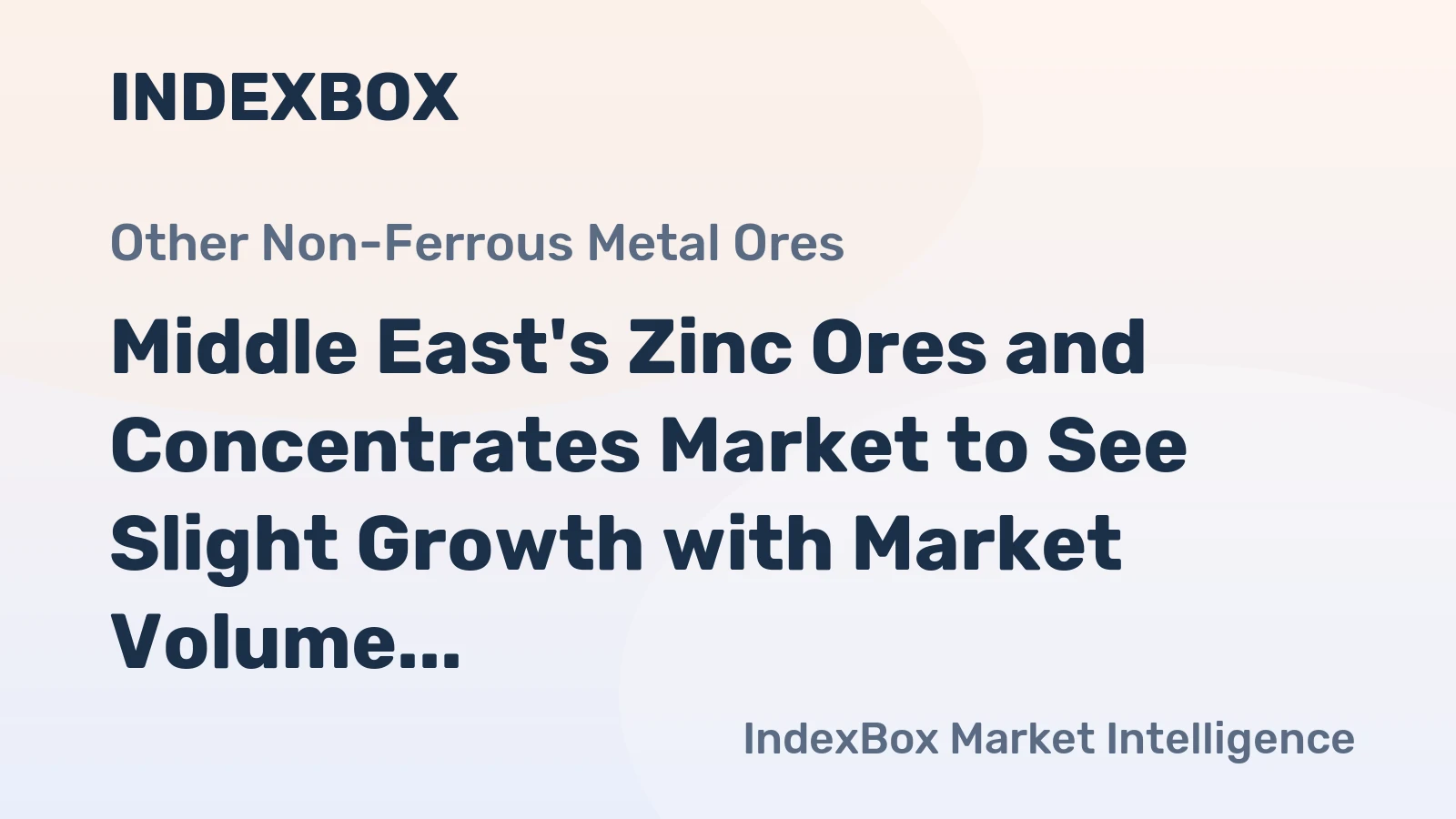 Middle East's Zinc Ores and Concentrates Market to See Slight Growth with Market Volume Reaching 430K Tons and Value Hitting $508M by 2035