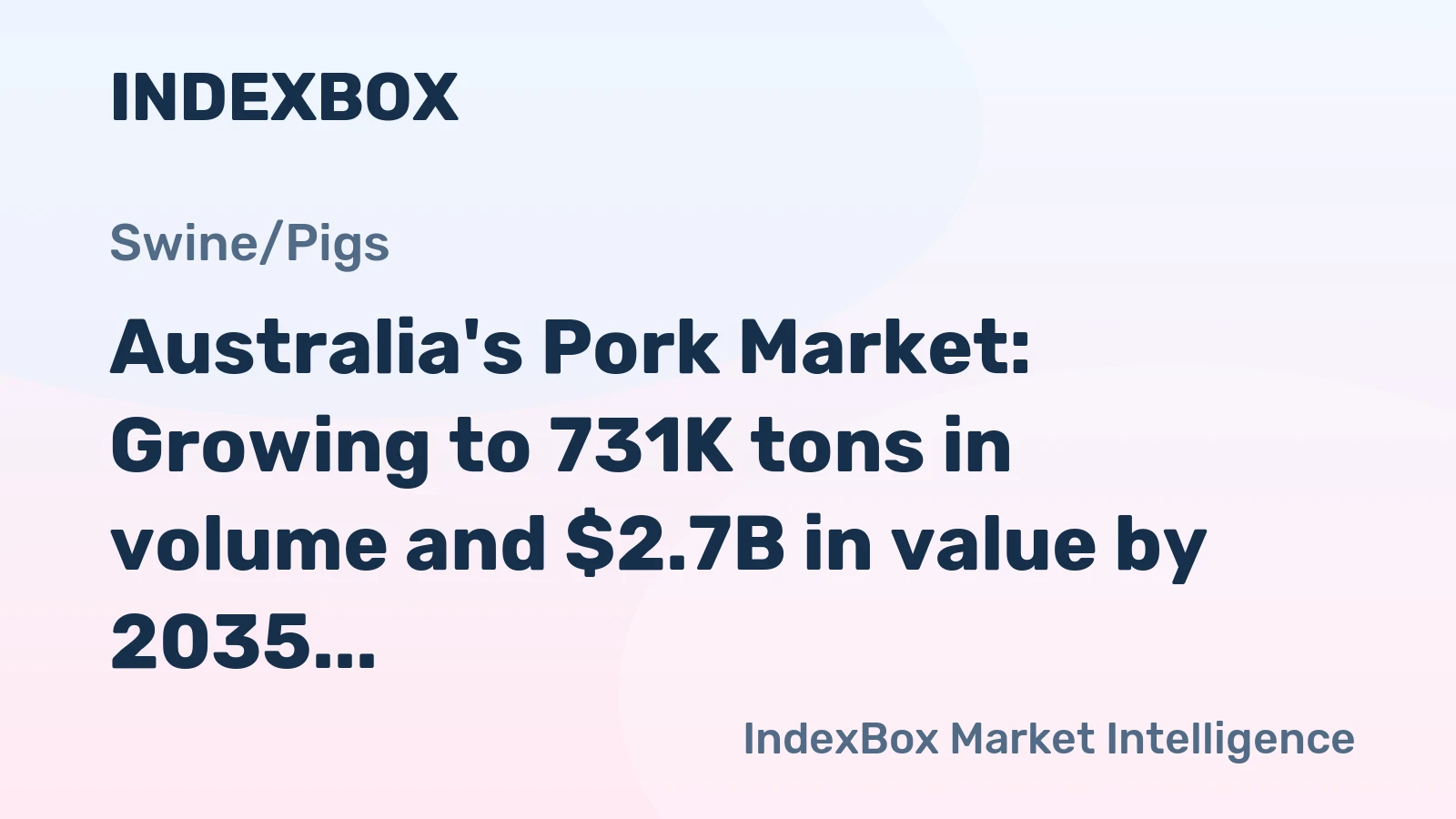 Australia's Pork Market: Growing to 731K tons in volume and $2.7B in value by 2035