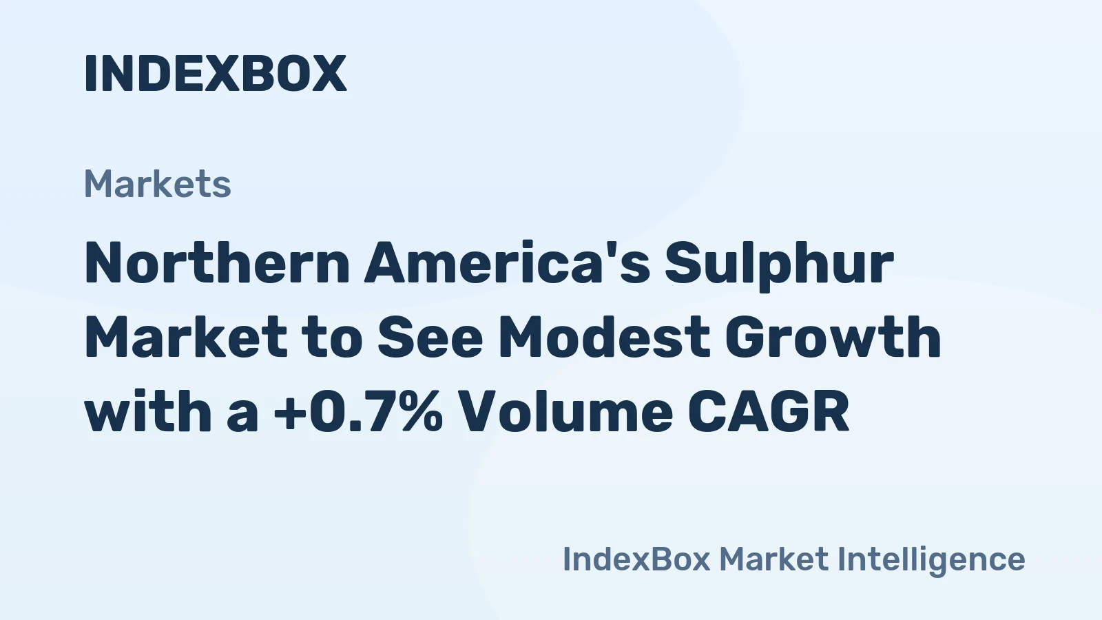 Northern America's Sulphur Market to See Modest Growth with a +0.7% Volume CAGR