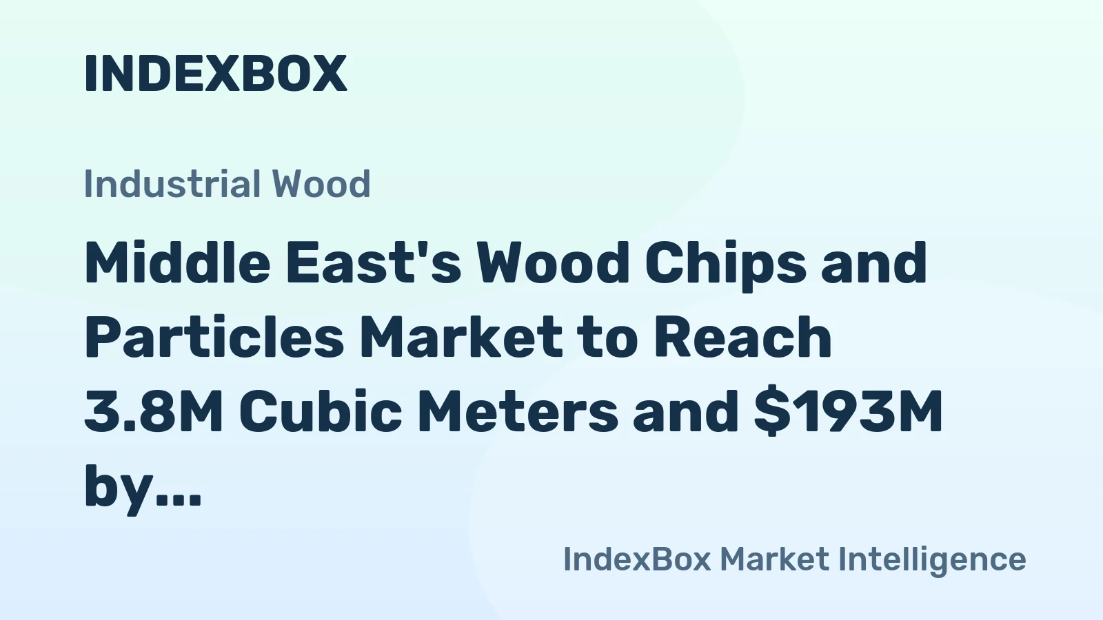 Middle East's Wood Chips and Particles Market to Reach 3.8M Cubic Meters and $193M by 2035